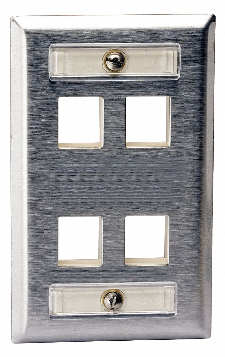 HUBBELL PREMISE WIRING, Gray, 1 Gang, Wall Plate - 22LW36|SSFL14 - Grainger