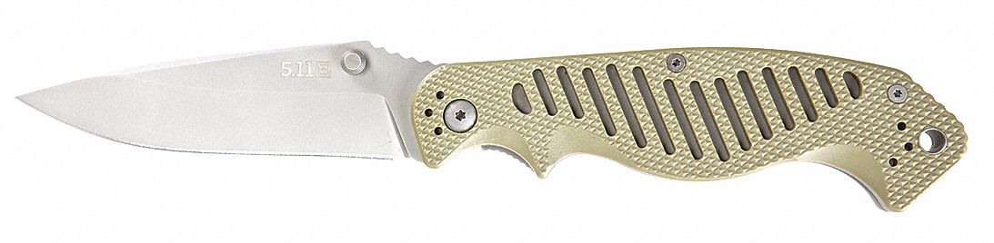 Tactical Folding Knife,Plain Blade Edge 3-3/4" Blade Length,Locking ...