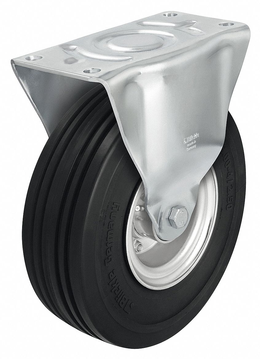 GRAINGER APPROVED B-VLE 250K Plate Caster,Rigid,Rubber,11 5/8"H 22N201 ...