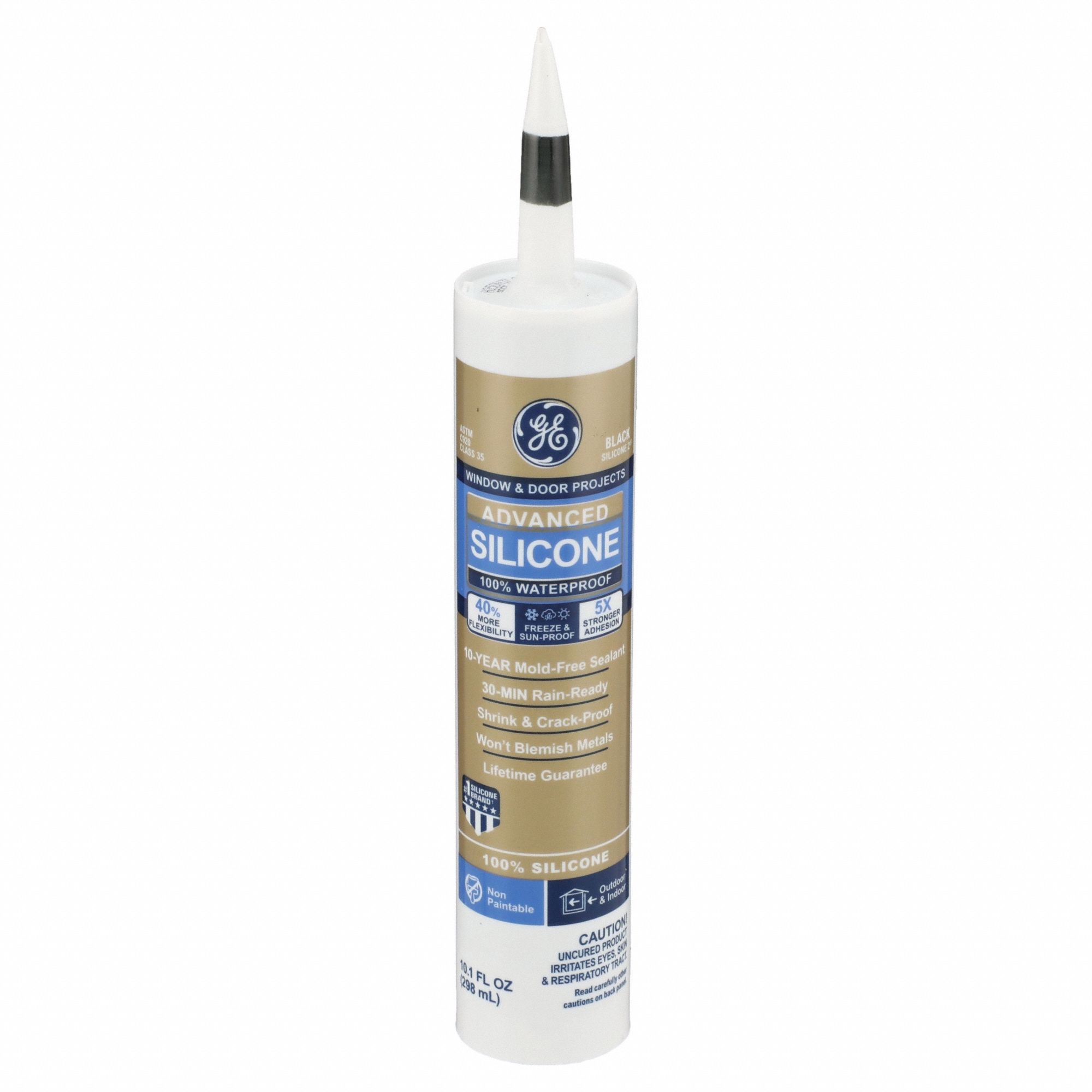 GE, Advanced Silicone, Black, Silicone Sealant - 22N759|2813670 - Grainger