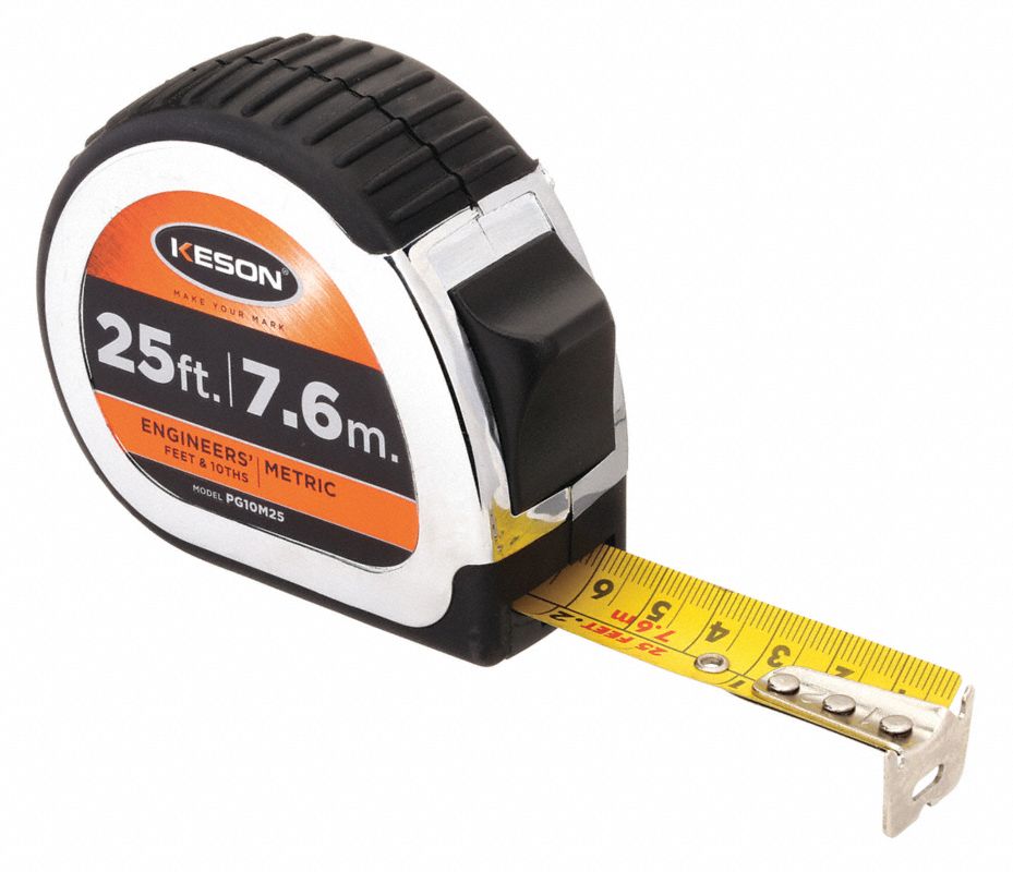 KESON Cinta Métrica de Ingeniero 25 pies/7.5m Deslizable Gancho con 3 ...