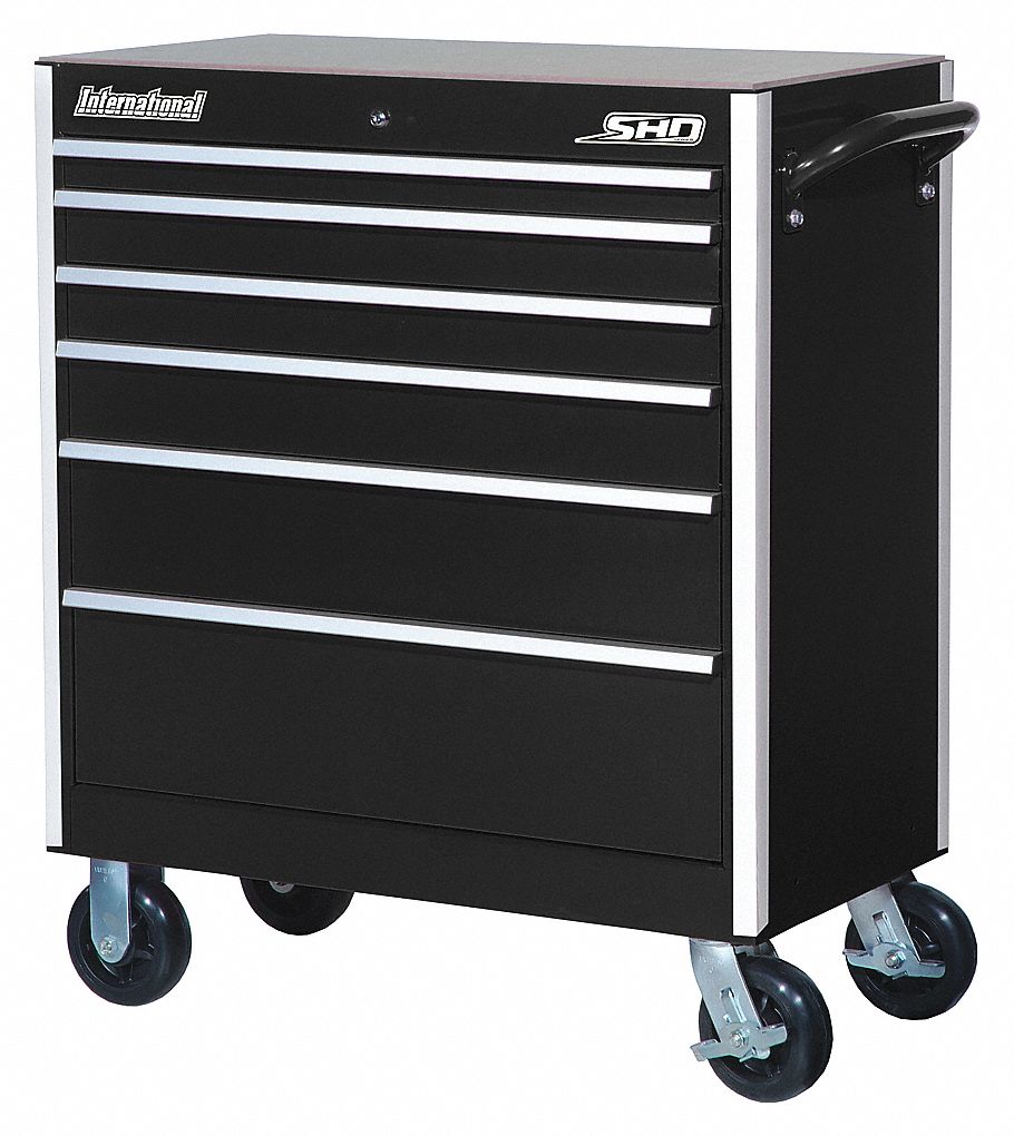 SPG INTERNATIONAL SHD 35IN 6 DRAWER CABINET BLACK 12653 SPGSRB3506BK SRB3506BK Grainger Canada