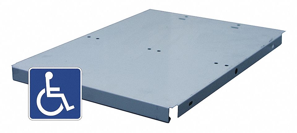 HALLOWELL LOCKER SHELF, ADA CONVERSION KIT W/DECAL, GREY, OVERALL 12 X ...