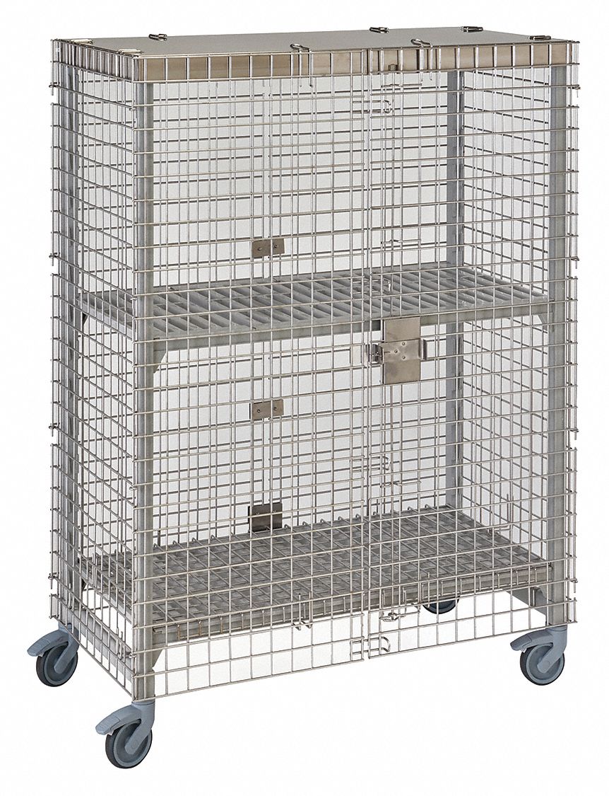 CAMBRO, 750 lb Load Capacity, 2 Shelves, Mobile Security Unit - 22NV15 ...