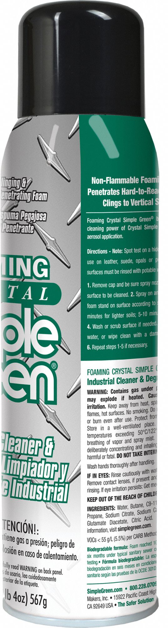 SIMPLE GREEN Cleaner/Degreaser: Water Based, Aerosol Spray Can, 20 oz ...