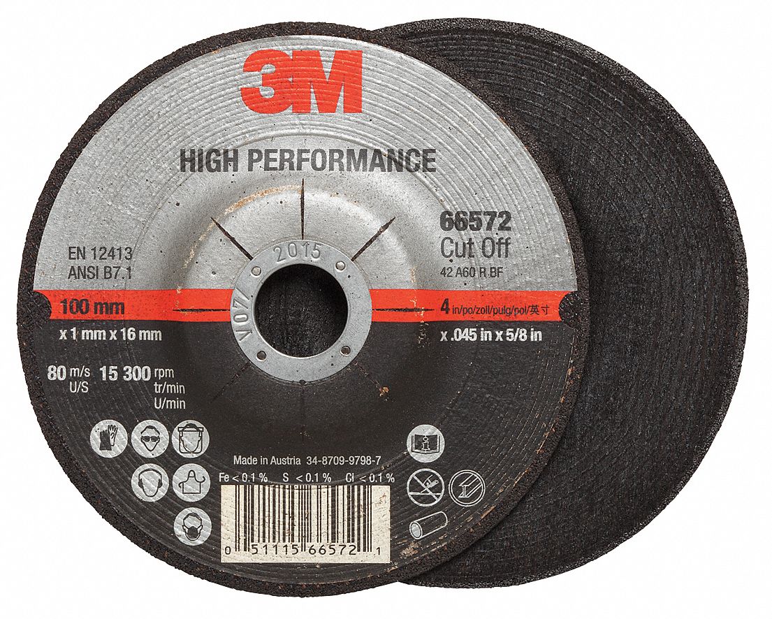 3M, 0.045 in, Ceramic, High Performance Abrasive Cut-Off Wheel - 22PA02 ...