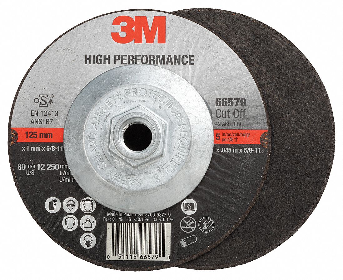 3M, 0.045 in, Ceramic, High Performance Abrasive Cut-Off Wheel - 22PA09 ...