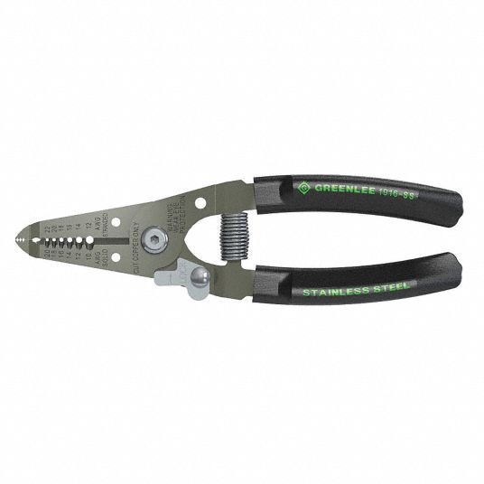 GREENLEE Wire Stripper: 20 AWG to 10 AWG, 6 in Overall Lg, Cut, Std ...