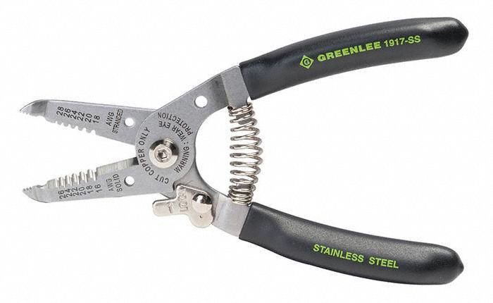GREENLEE Wire Stripper: 26 AWG to 16 AWG, 6 in Overall Lg, Cut, Std ...
