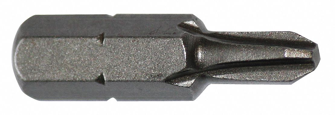 #2, Phillips, Insert Bit, 1/4 in Hex Shank Size, PK 5 - Grainger