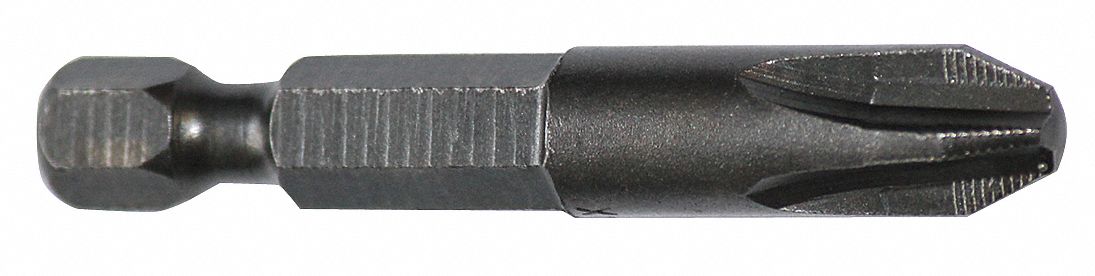 #2, Phillips ACR, Power Bit, 1/4 in Hex Shank Size, PK 5 - Grainger
