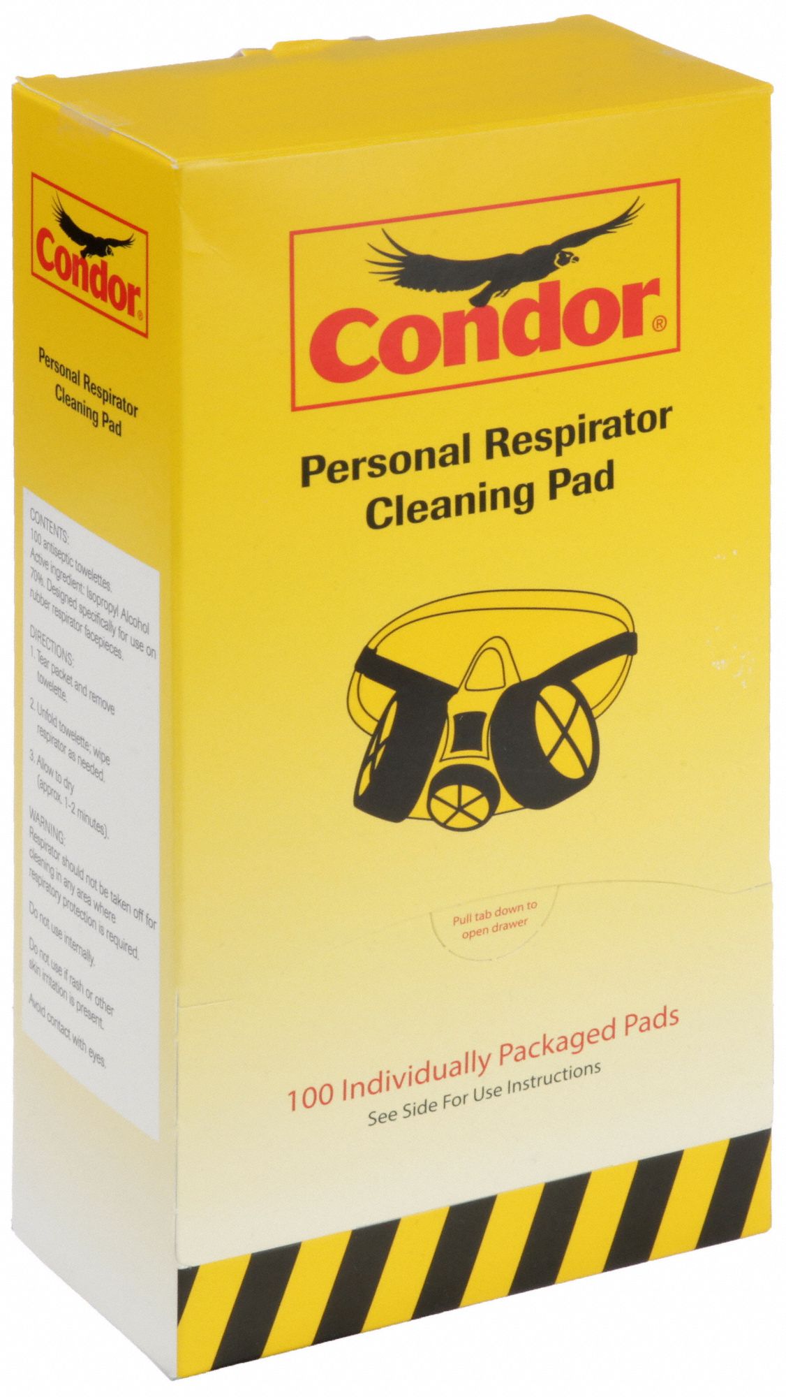 CONDOR, Alcohol, 100, Respirator Wipes - 22PN88|22PN88 - Grainger