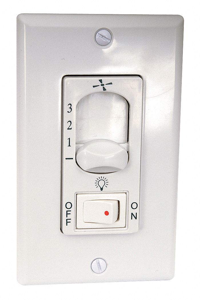 Speed Control, White, 6, 277 Voltage, 2-3/4 Width (In.), 4-1/2 Height ...