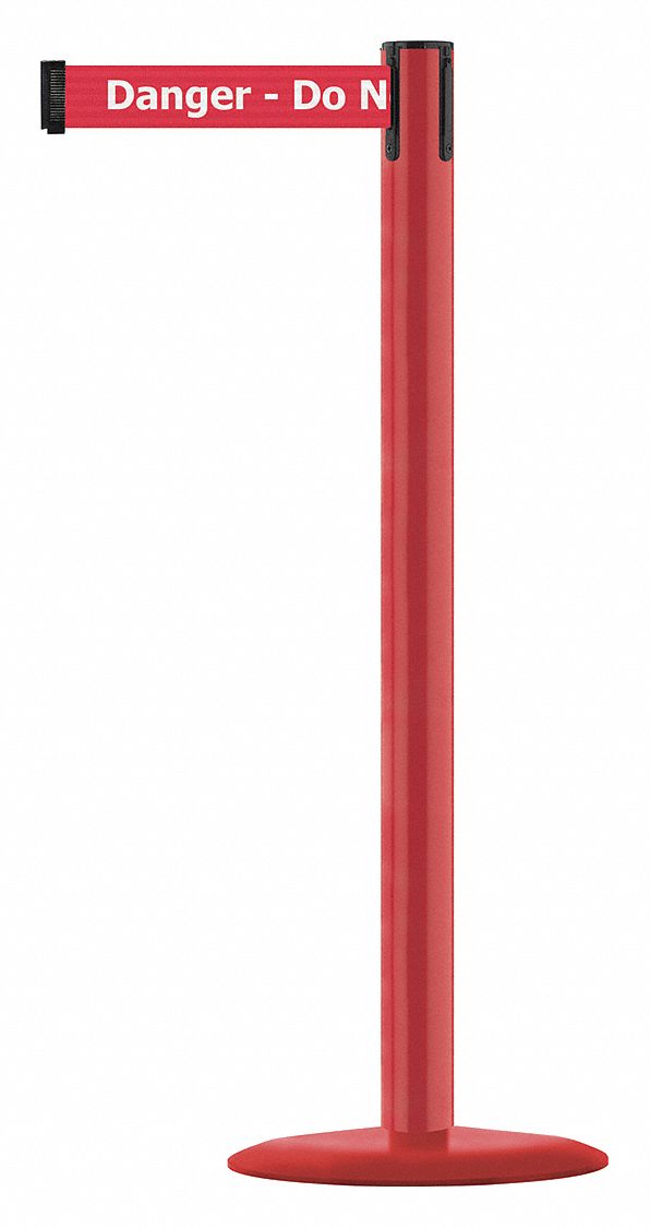 TENSABARRIER, Red, Danger Do Not Enter, Barrier Post with Belt - 22RT22 ...