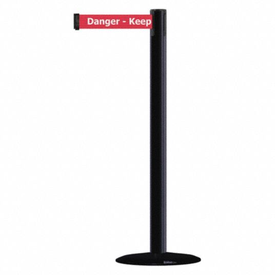 TENSABARRIER, Red, Danger Keep Out, Barrier Post with Belt - 22RT74 ...
