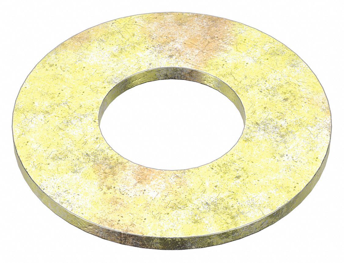 Through Hardened, Zinc Yellow, Flat Washer - 22UH29|U38405.125.0001 ...