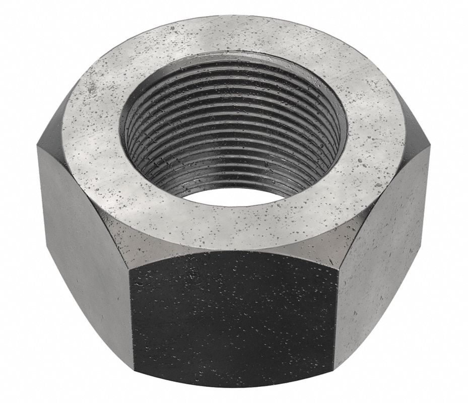 APPROVED VENDOR Tuerca Hexagonal 1-1/2"-12, Sin Acabado, Grado 2, Acero, Derecha, ASME B18.2.2 ...