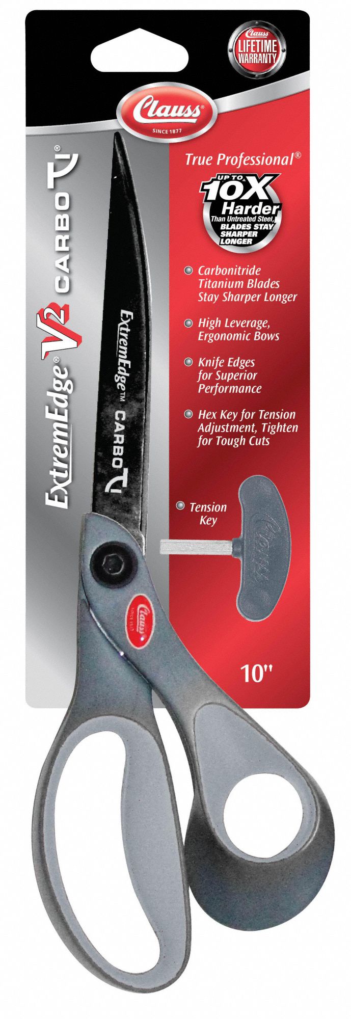 CLAUSS Shears: Right-Hand, 10 in Overall Lg, Straight, Titanium Bonded ...