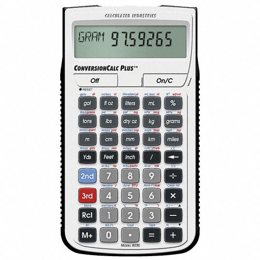 CALCULATED INDUSTRIES, LCD, 14 Digits Displayed, Conversion Calculator ...