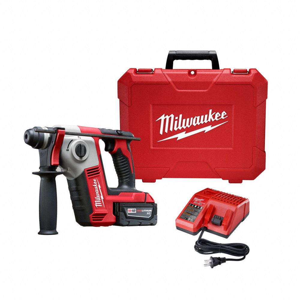MILWAUKEE, Pistol-Grip, 18 V, Cordless Rotary Hammer Kit - 22UT78|2612 ...