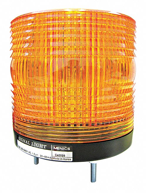 Beacon Warning Light, LED, 12 to 24V AC/DC, Flashes per Minute 80, 4-3/ ...
