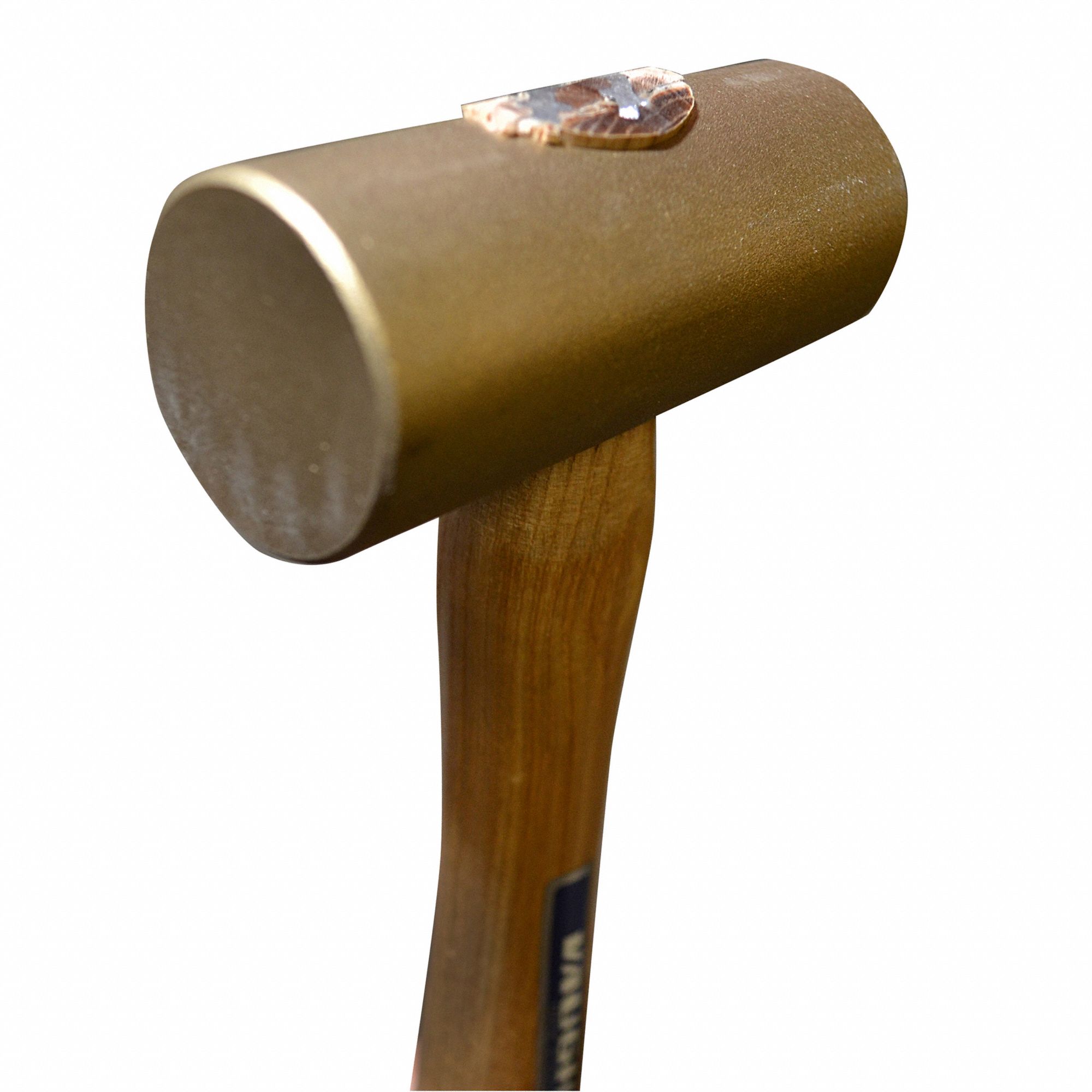 VAUGHAN Brass Mallet: Wood Handle, 2 oz Head Wt, 1 1/2 in Dia, 3 1/2 in ...