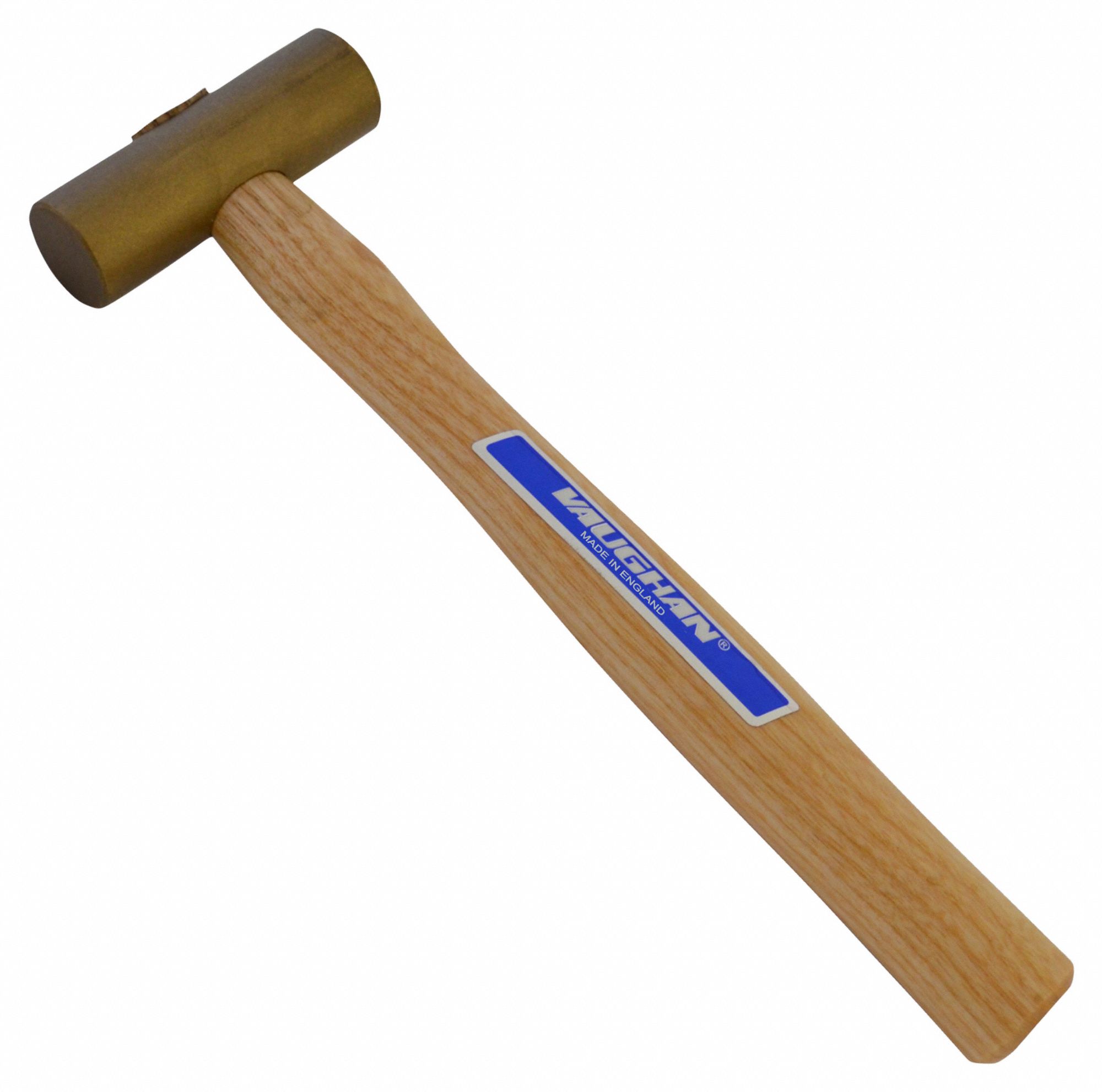 VAUGHAN Brass Mallet: Wood Handle, 1 oz Head Wt, 1 in Dia, 2 in Head Lg ...
