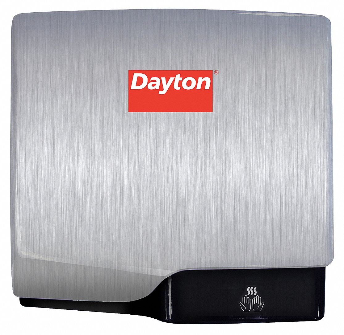 DAYTON Cast Aluminum, Integral Nozzle Automatic Hand Dryer - 22UZ66 ...