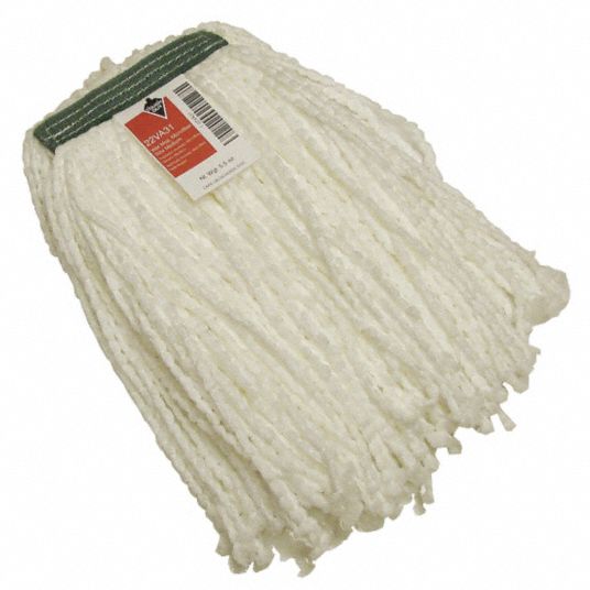 Quick Change Microfiber String Wet Mop Head, White - Grainger