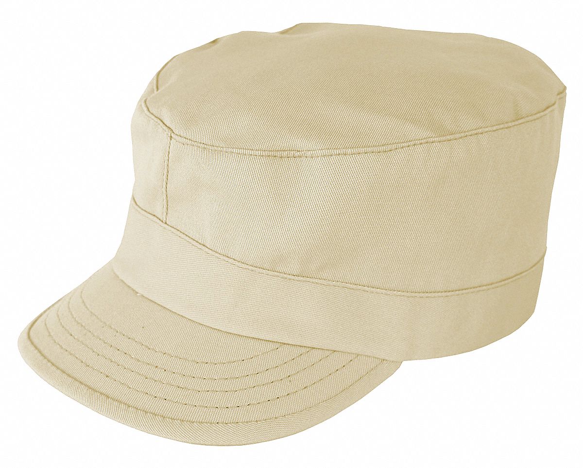 BDU Patrol Cap,60C/40P,Khaki,M - Grainger