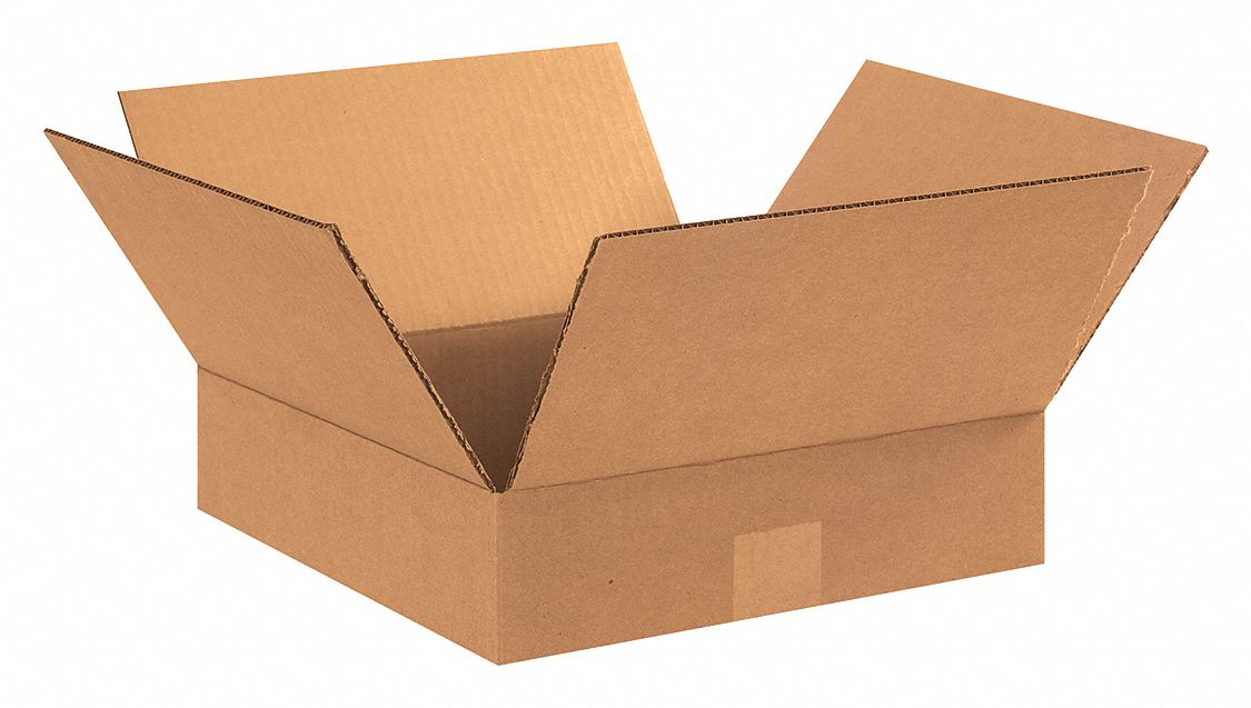 Flat Corrugated Boxes,15x15x3",PK25 - Grainger