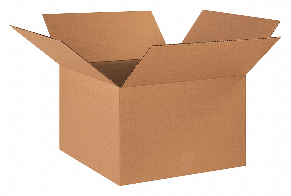 Shipping Box, Heavy Duty, Single Wall, 18x18x12 in Inside LxWxH, 44 ECT ...