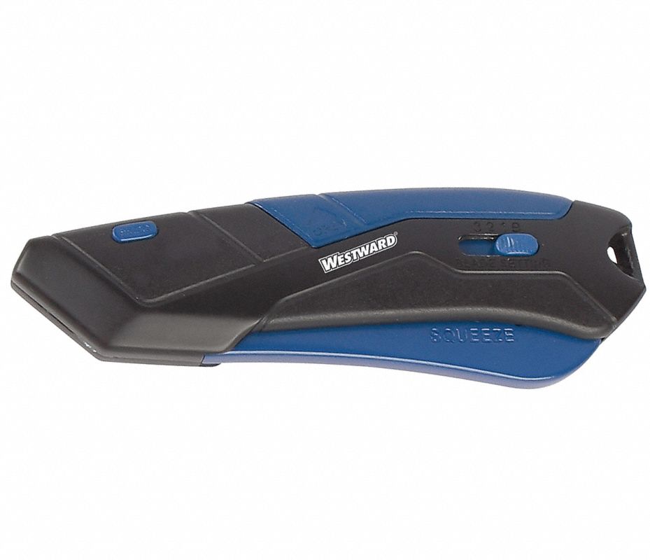 WESTWARD Navaja de Seguridad Retracción Automática de Acero Mango Negro ...