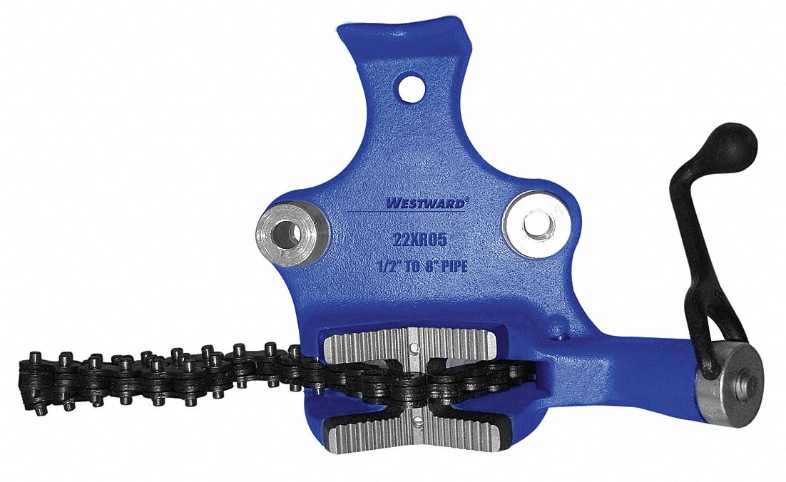 WESTWARD, 0.5 in – 8 in Pipe Size Range, 5 in Max Ht, Bench Chain Vise ...