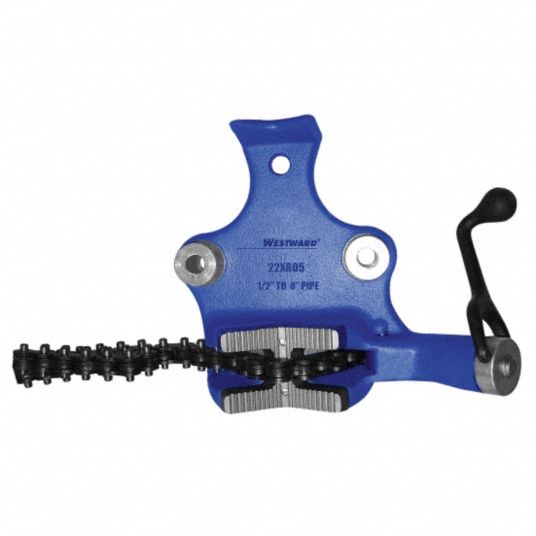WESTWARD, 0.5 in – 8 in Pipe Size Range, 5 in Max Ht, Bench Chain Vise ...