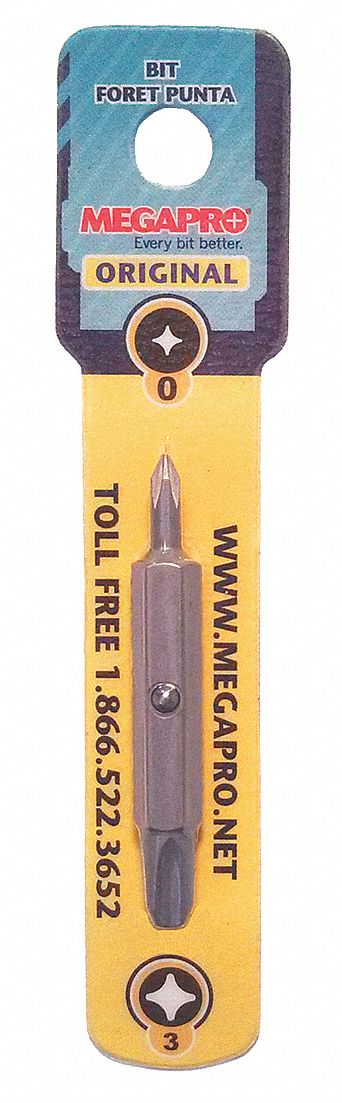 MEGAPRO PD0-3-C-B Insert Bit,SAE,1/4",#0/#3,2-1/4",S2Steel PK 10 831044003043| eBay