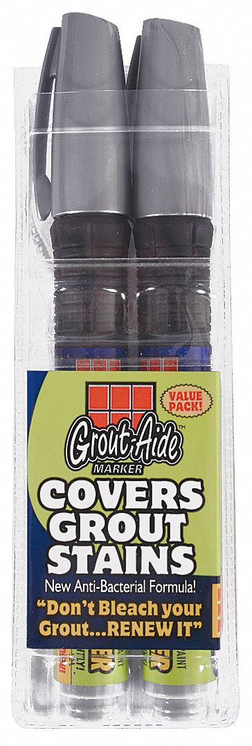 GROUT-AIDE Grout Marker, Gray, Medium Bullet Tip, -50°F to 150°F, 2 PK ...