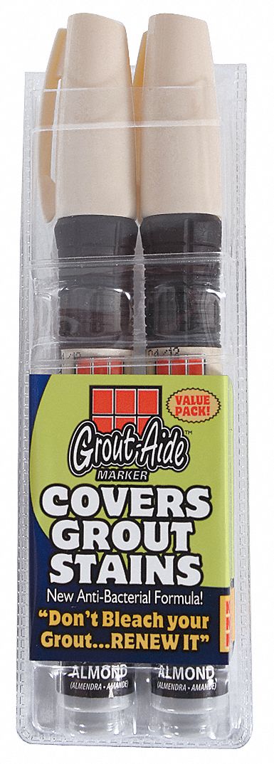 GROUT-AIDE Grout Marker, Almond, Medium Bullet Tip, -50°F to 150°F, 2 ...