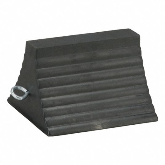 Rubber, 8 in Overall Lg, Wheel Chock - 22XW81|22XW81 - Grainger