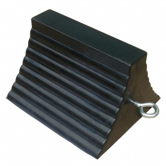 Rubber, 8 in Overall Lg, Wheel Chock - 22XW81|22XW81 - Grainger