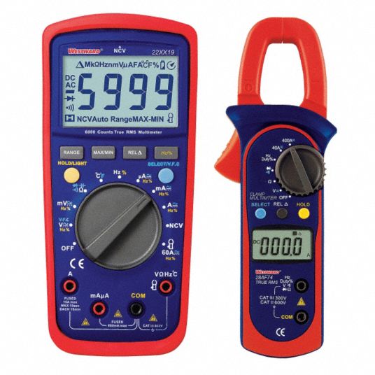 WESTWARD, Digital Multimeter Clamp On Kit - 22XX29|22XX29 - Grainger