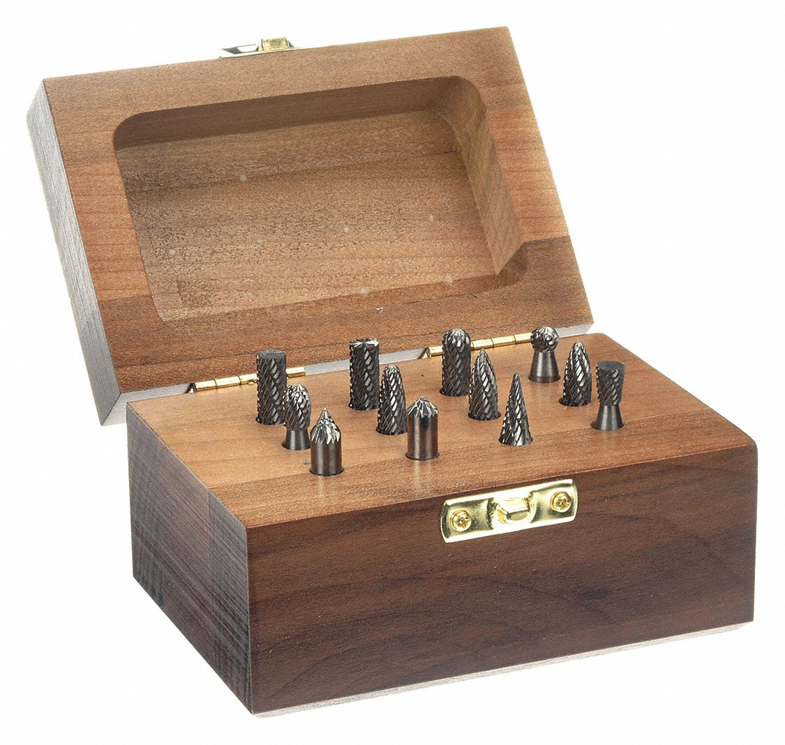 1/4" Shank, Double Cut, Carbide Bur Set - 22XX84|310-120009 - Grainger