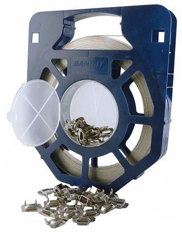 BAND-IT BAND + BKL KIT, 201, 1/2IN X 100FT - Stainless Steel Strapping ...