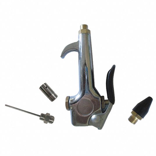 SPEEDAIRE Air Gun Kit: Thumb-Lever Grip, Chrome Plated Zinc, 1/4 in NPT ...