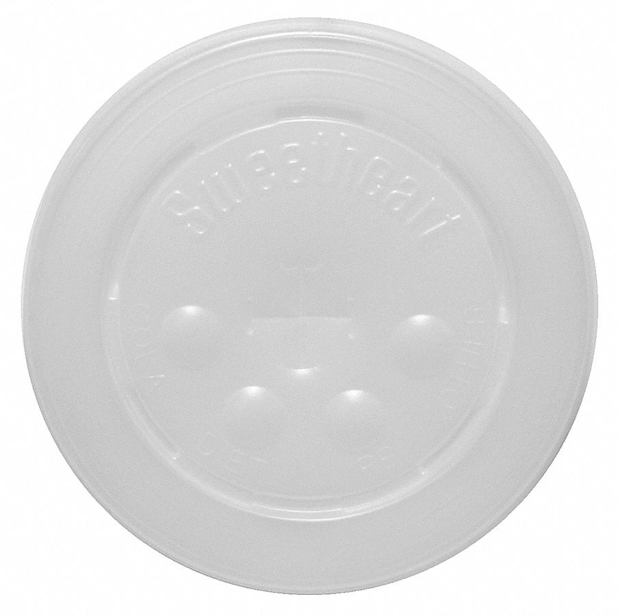 16 Fl Oz Plastic Flat Straw Slot Cold Cup Lid Translucent 2000 PK