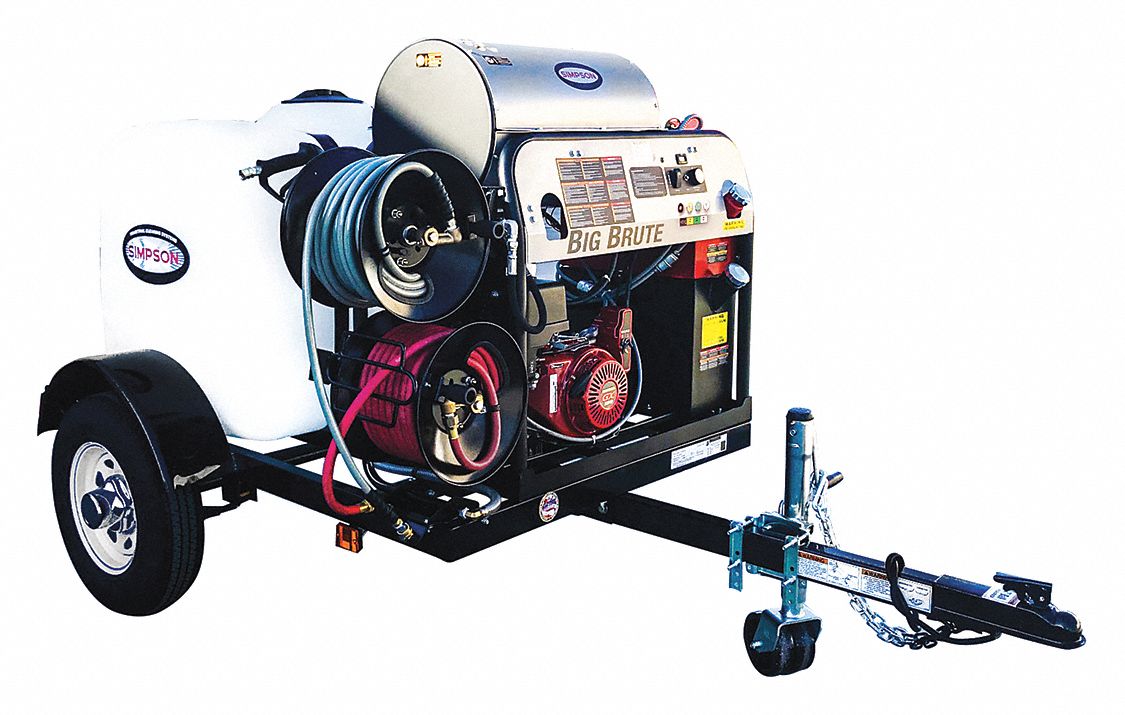 SIMPSON, Trailer Pressure Washer, Hot, Gas-Powered Pressure Washer ...