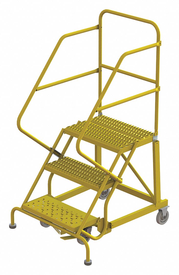 TRI-ARC, No Locking Mechanism, No Handrails, Rolling Ladder,Steel ...
