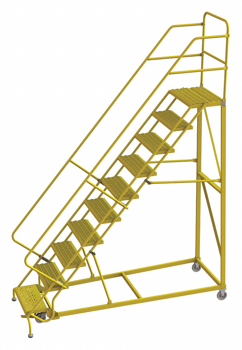 TRI-ARC, No Locking Mechanism, No Handrails, Rolling Ladder,Steel ...
