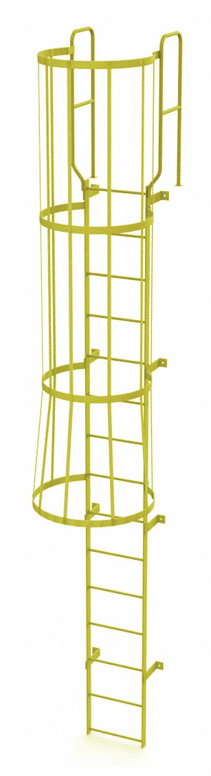 TRI-ARC, 1 Sections, Ladder,Steel,WalkThru Fixed Cage,15-Rung - 231D63 ...