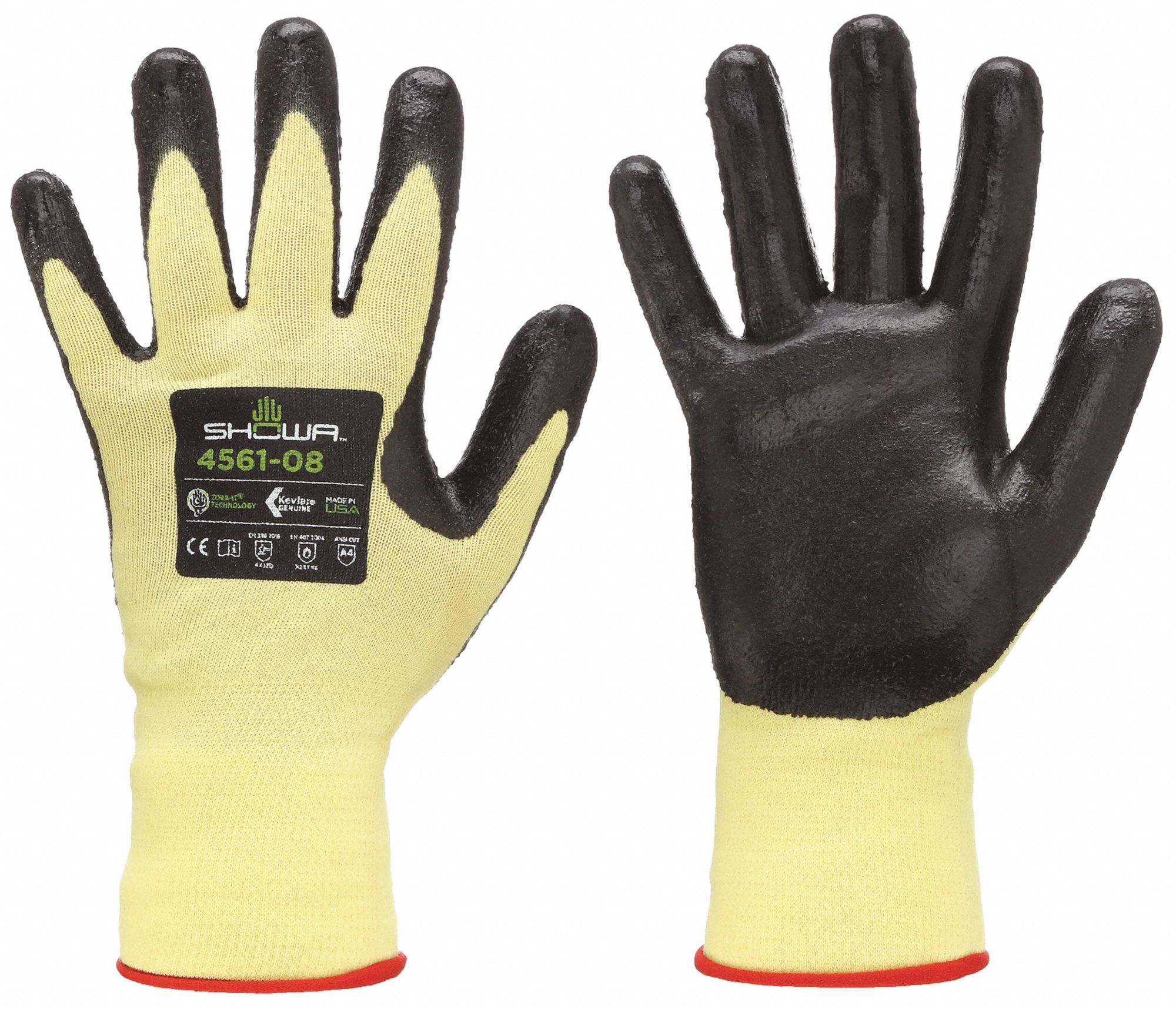 SHOWA, L ( 8 ), ANSI Cut Level A4, Coated Gloves - 231T83|4561L-08 - Grainger